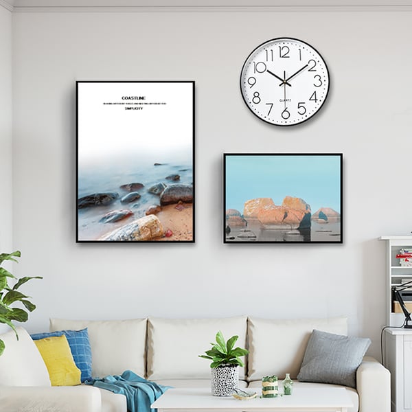 Nordic Simplicity Style Arabic Digital Wall Clock with Hanging Painting ...