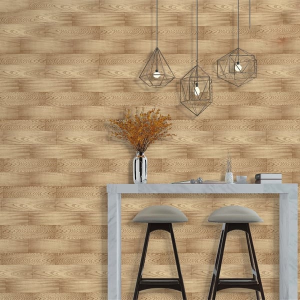 Modern Concise Wood Grain in Natural 17.7″W x 19.6′L Peel and Stick ...