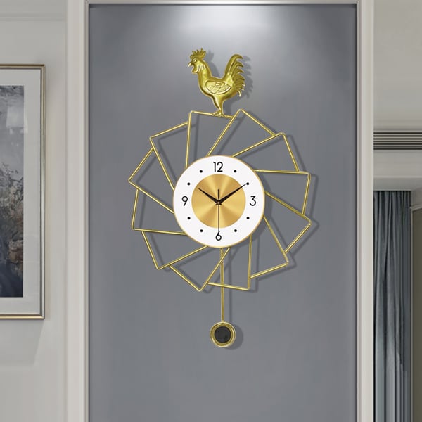 3D Iron Art Hollow-out Design Golden Geometric Wall Clock | Homary UK