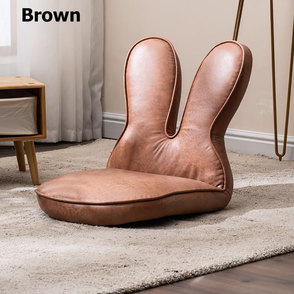 Brown Modern Indoor Lounge Chair Floor Chair with Rabbit Ears | Homary