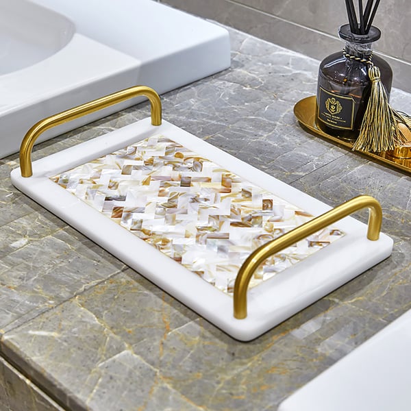 Modern Rectangular Tray Desk Organizer with Handle-Homary