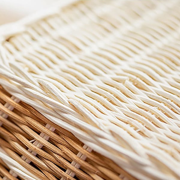 Farmhouse Straw Plaited Tray Desk Organiser in Rattan | Homary UK