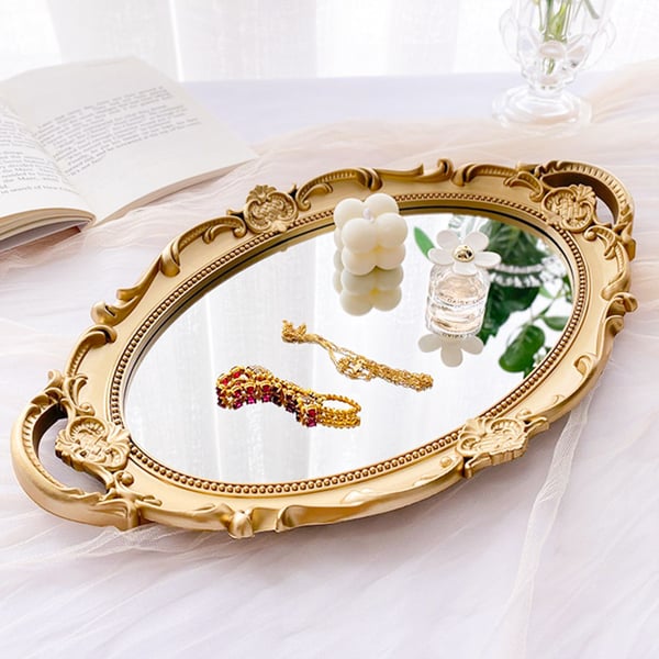 Medieval Oval Tray in Glass with Handle | Homary