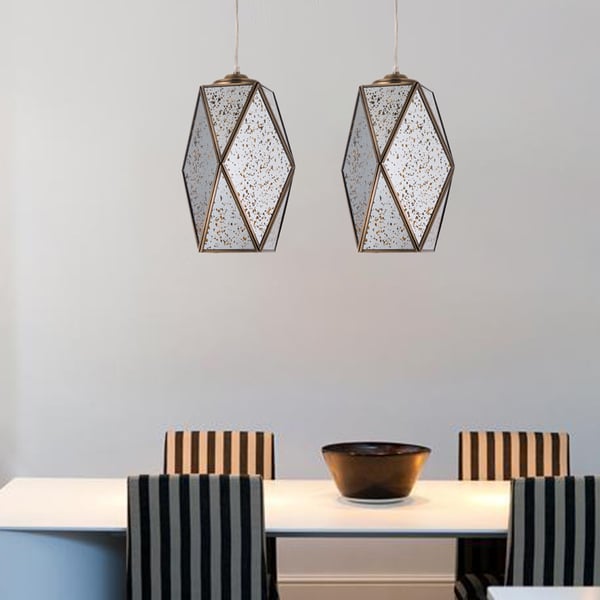 Retro Single Head Balcony Full Copper Glass Chandelier | Homary UK