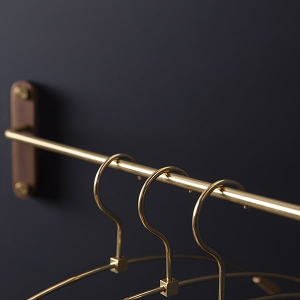 17.3" Retro Corner Wall-Mounted Coat Rack in Brass | Homary