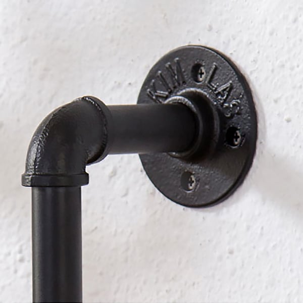 Industrial Wood Wall-Mounted Pipe Ladder Bookshelf in Metal | Homary UK