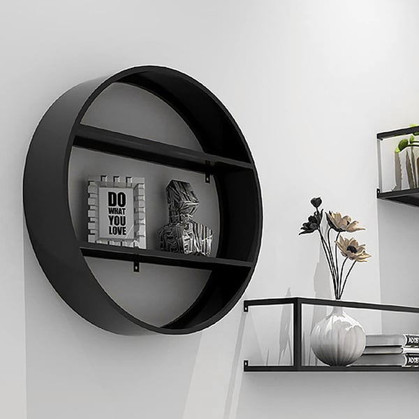 Modern Round Wall-Mounted Shelving in Metal | Homary