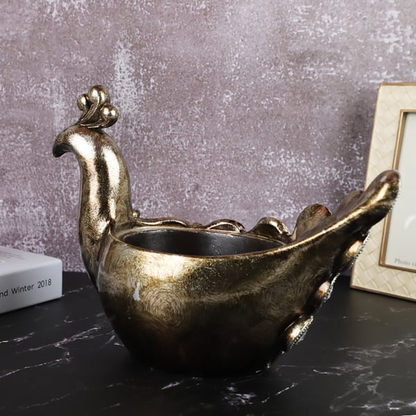 Vintage Decor Peacock Storage Box Entryway Desktop Organizer-Homary