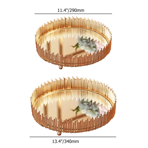 Modern Round Tray Desk Organizer in Metal | Homary UK