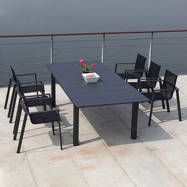 Ensemble de salle à manger 9 pièces avec table extensible et 8 chaises ...