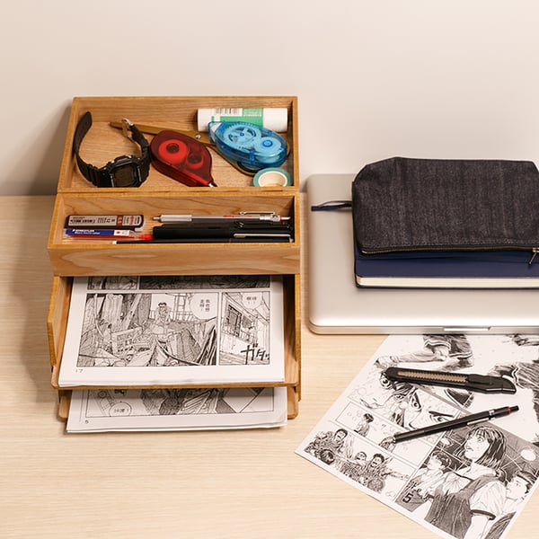 Adjustable Paper Desk Organiser with Stackable Ditty-Boxes | Homary UK