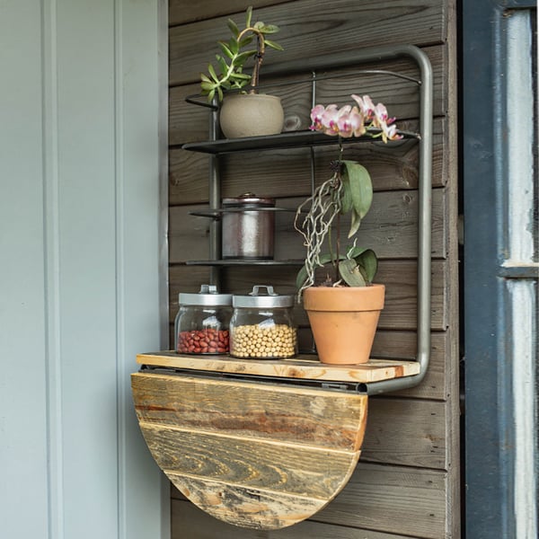 3-Tier Foldable Floating Shelves Multi-Use Wall Mini Table | Homary UK