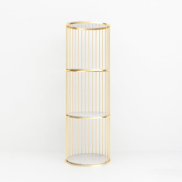 3-Tier Nordic Round Metal Shelves Indoors Corner Display Shelf | Homary UK