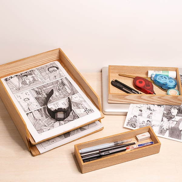 Adjustable Paper Desk Organiser with Stackable Ditty-Boxes | Homary UK