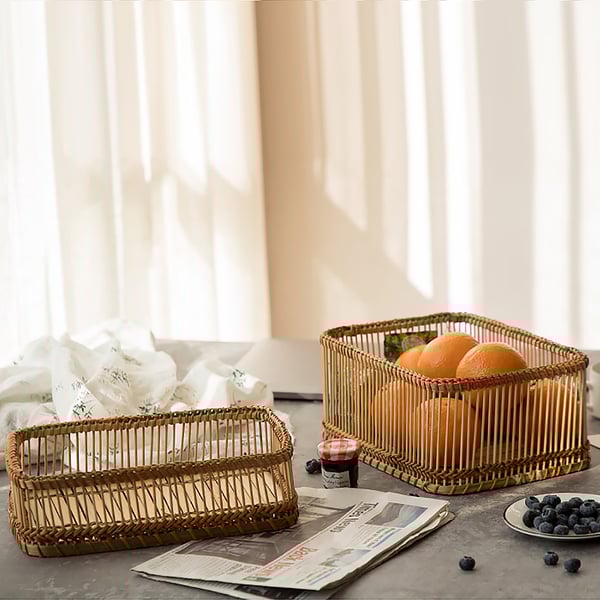 Rustic Modern Desk Organizer in Rattan | Homary UK