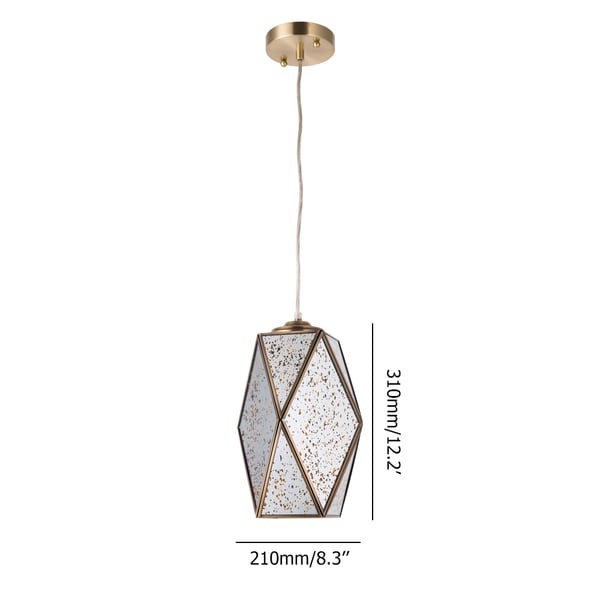 Retro Single Head Balcony Full Copper Glass Chandelier | Homary UK