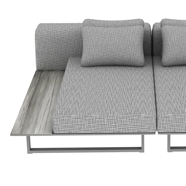 2-Piece Outdoor Sofa Set with Pillow Cushion Back and Extend Side-Homary
