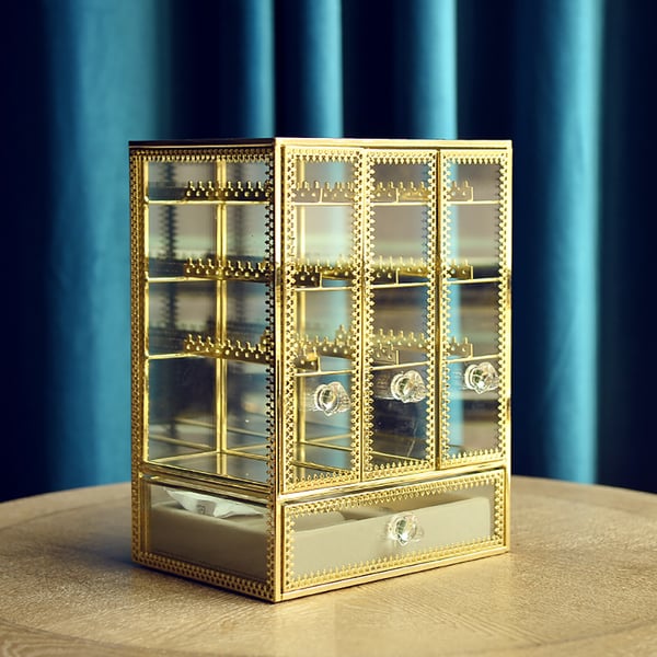 Modern Jewelry Case in Gold with Earring/Ring Storage | Homary UK