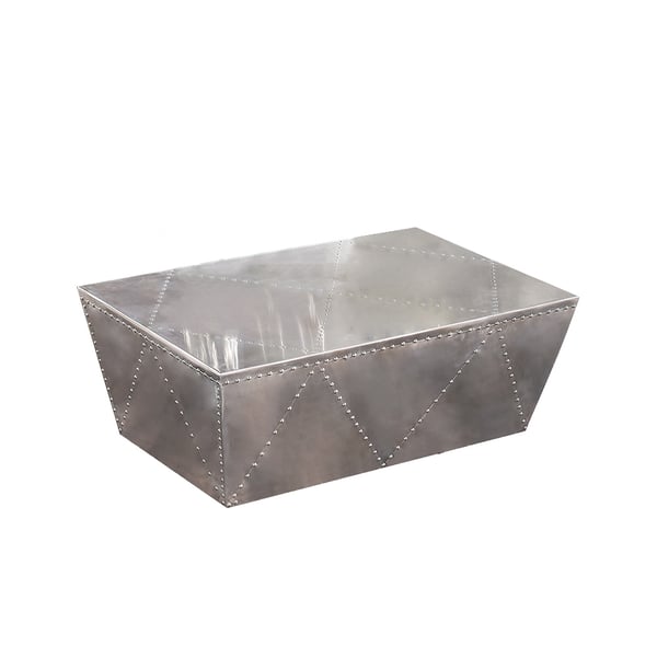 Industrial Coffee Table in MDF & Aluminum Rectangular Accent Table | Homary