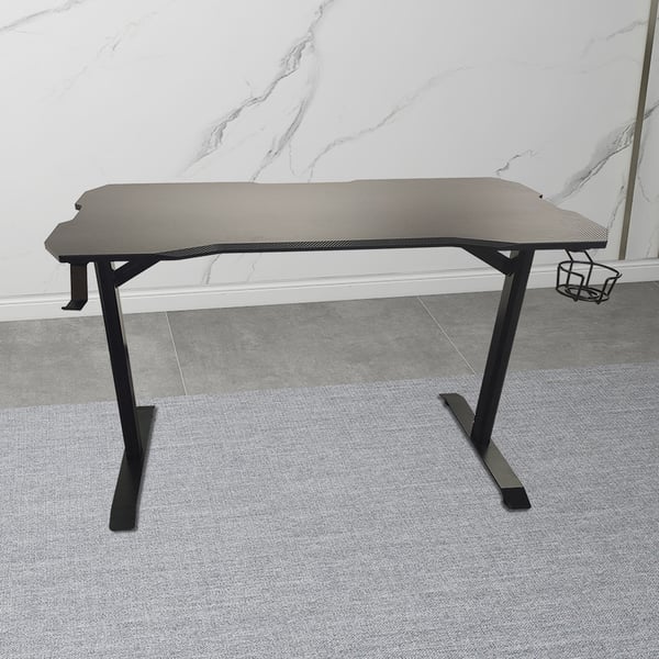 Modern Black Gaming Desk in MDF & PVC Standing Desk | Homary
