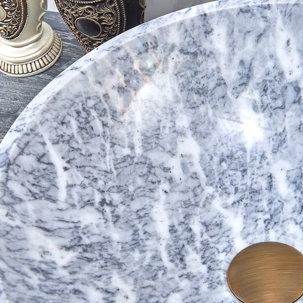 Countertop Circular Marble Bathroom Wash Basin Bowl Shape | Homary UK