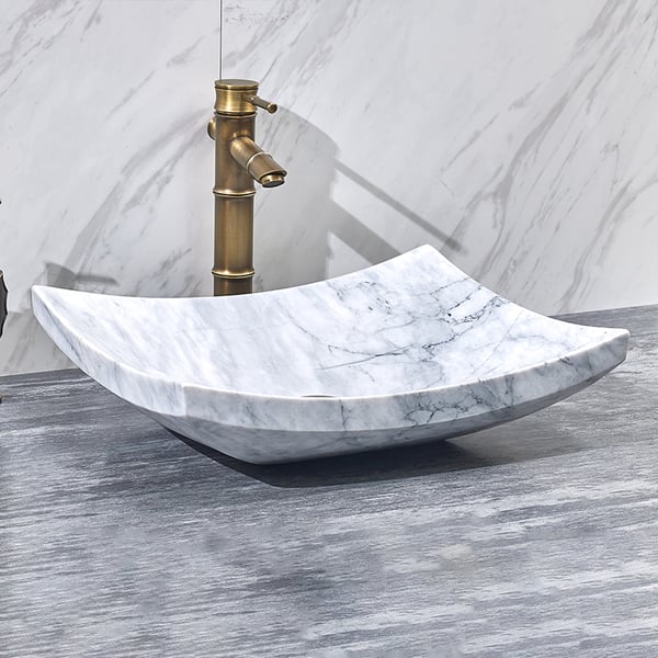 Countertop Square Natural Stone Bathroom Wash Basin | Homary UK