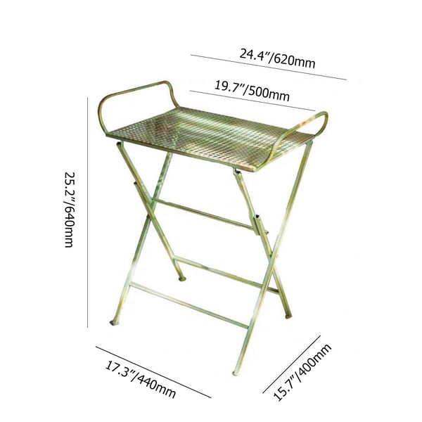 Distressed Green End Table Small Metal Side Table | Homary UK