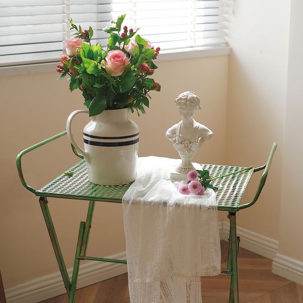 Distressed Green End Table Small Metal Side Table | Homary UK