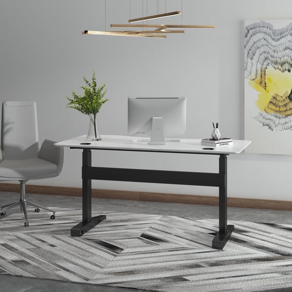 Modern Adjustable Height Writing Desk in White & Black Standing Desk ...