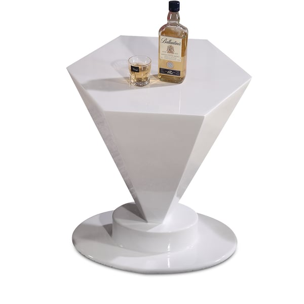 Hexagon White Bar Table with Modern Pub Table in White | Homary UK