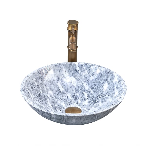 Countertop Circular Marble Bathroom Wash Basin Bowl Shape | Homary UK