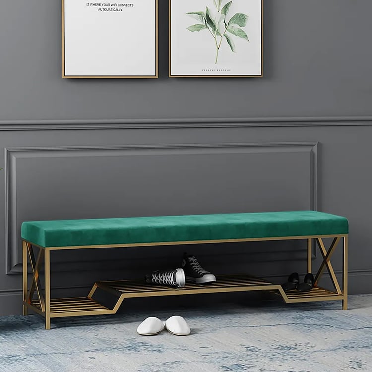 Green hallway bench store