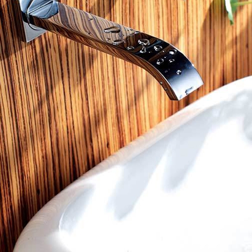 Waterfall Tub Filler Spout Solid Brass Wall Mounted in Polished Chrome ...