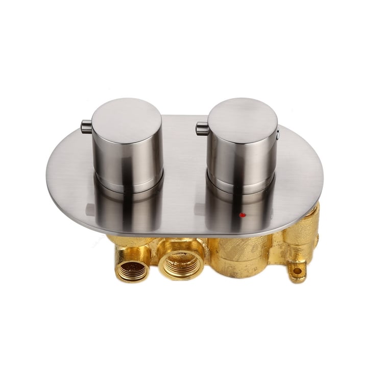 Round Style Dual-Function Thermostatic 2 Outlets Shower Valve in ...