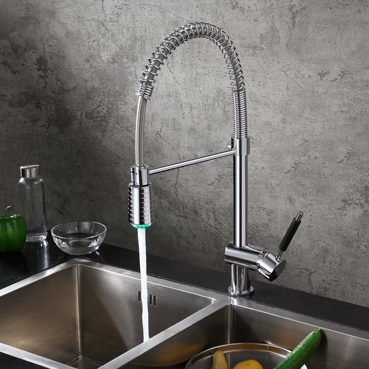Trins LED Single-Handle Commercial Spring Kitchen Sink Faucet with Pull ...