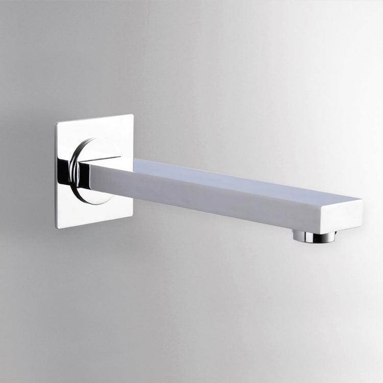Modern Minimalist Solid Brass Wall Mount Square Tub Filler Spout in ...