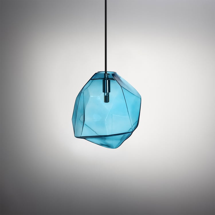 Stone 1-Light Mini Blue Clear Glass Shade Diamond Pendant Light｜Homary