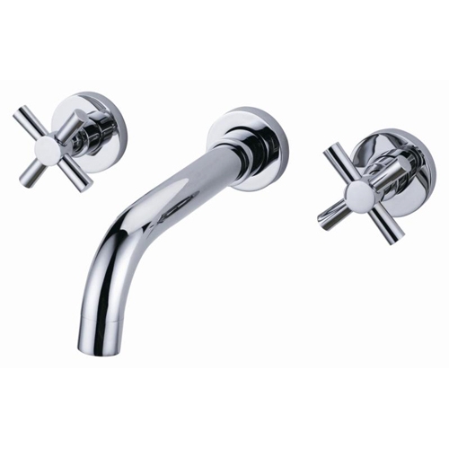 Melro Wall Mount Double Cross Handle Bathroom Vanity Basin Mixer Tap in ...
