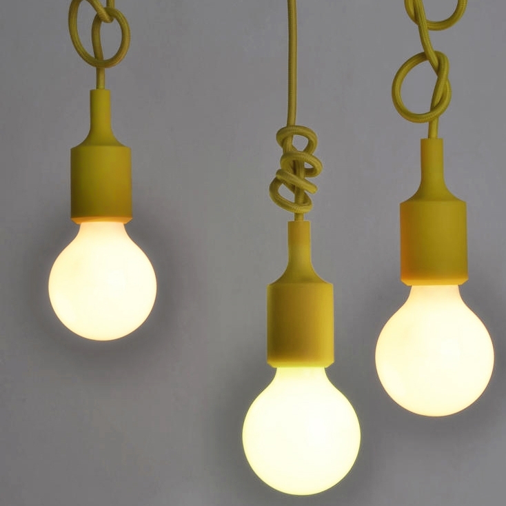 Colorful Silicone Mini Pendant Light-220V-Yellow | Homary UK