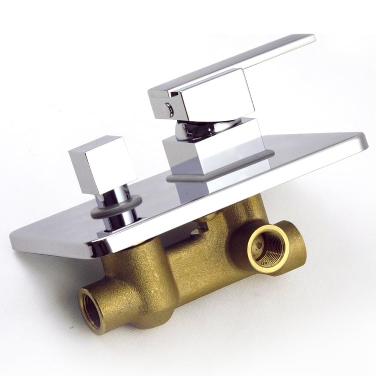 Modern Polished Chrome Dual-Function 2 Outlets Shower Valve Solid Brass ...