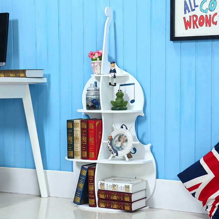 Modern White Cello design Wood-Plastic Board Kids Bookcase | Homary