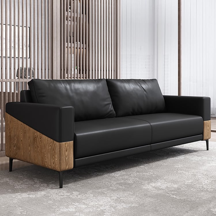 2000mm Modern Nappa PVC Leather Upholstered Sofa 3-Seater Sofa｜Homary UK