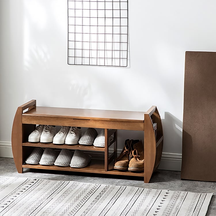 Entryway bench with shoe shelf store