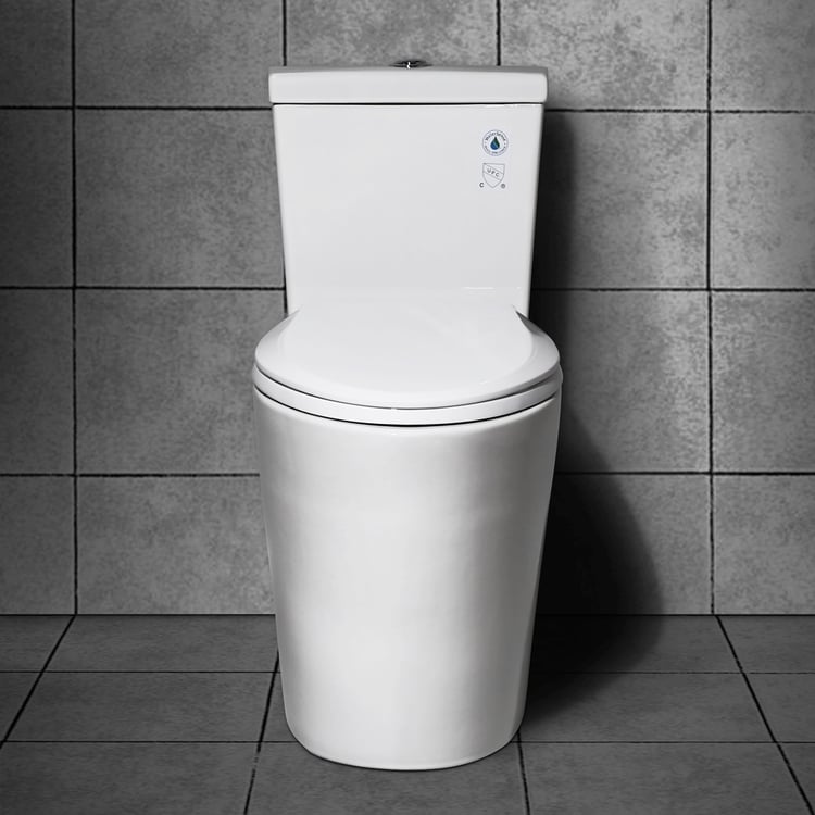 One Piece 0.8/1.6 GPF Dual Flush Skirted Siphonic White Toilet with ...