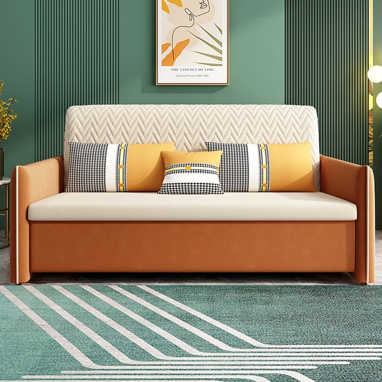 Modern Velvet Upholstered Convertible Full Sleeper Sofa with Storage Homary UK