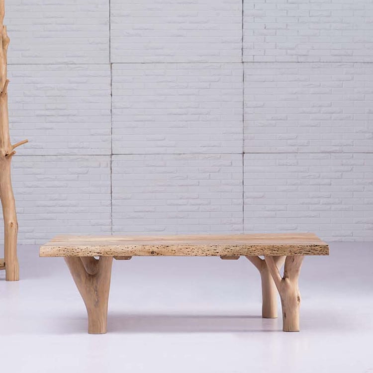 Rustic Live Edge Rectangular Log Coffee Table with 53" Rosewood Top ...