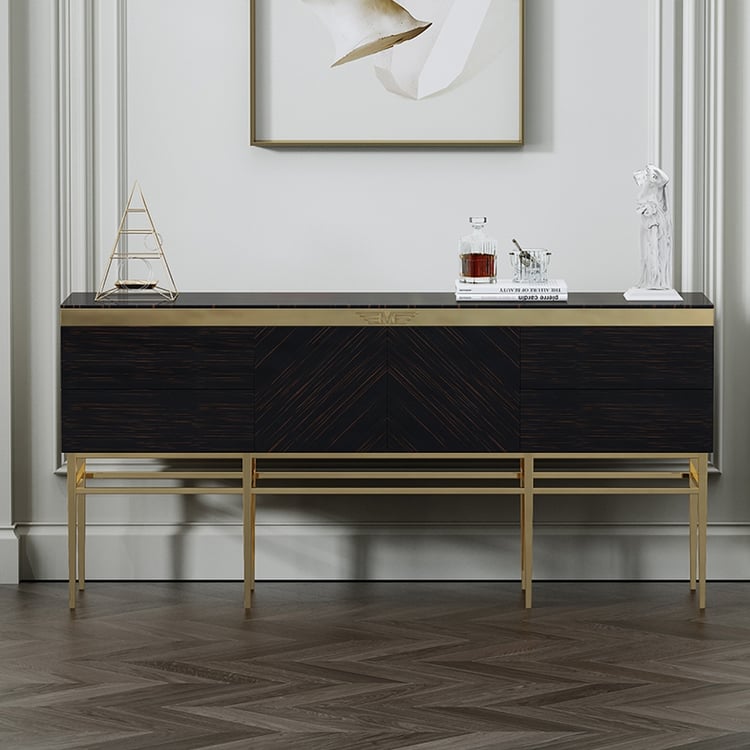 Black and gold console cabinet store