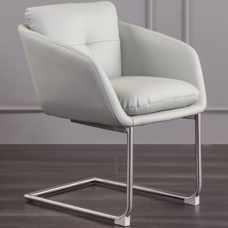 Gray Faux Leather Tufted Office Chair for Desk Upholstered Task Chair ...