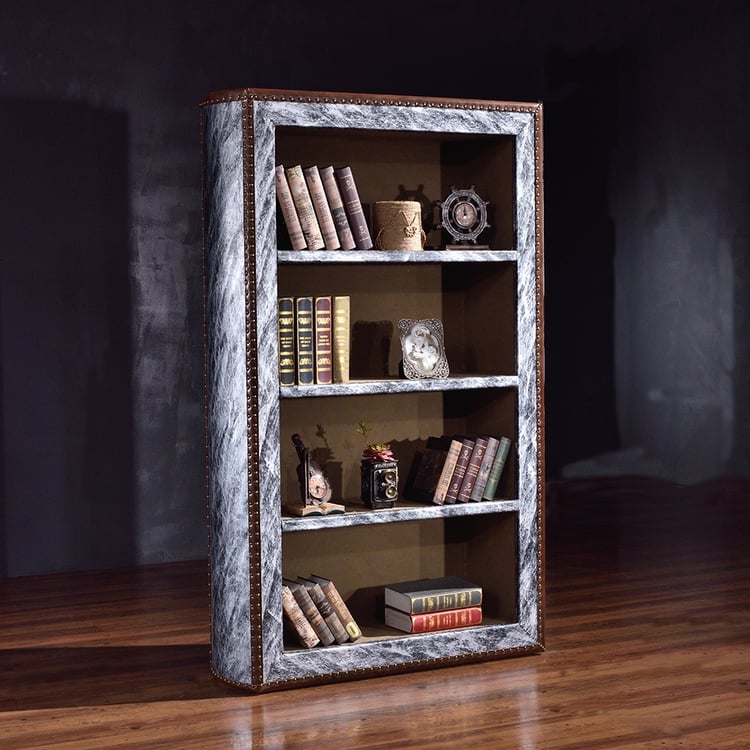 Medieval Rectangular Bookcase 4-Tiered Shelving｜Homary