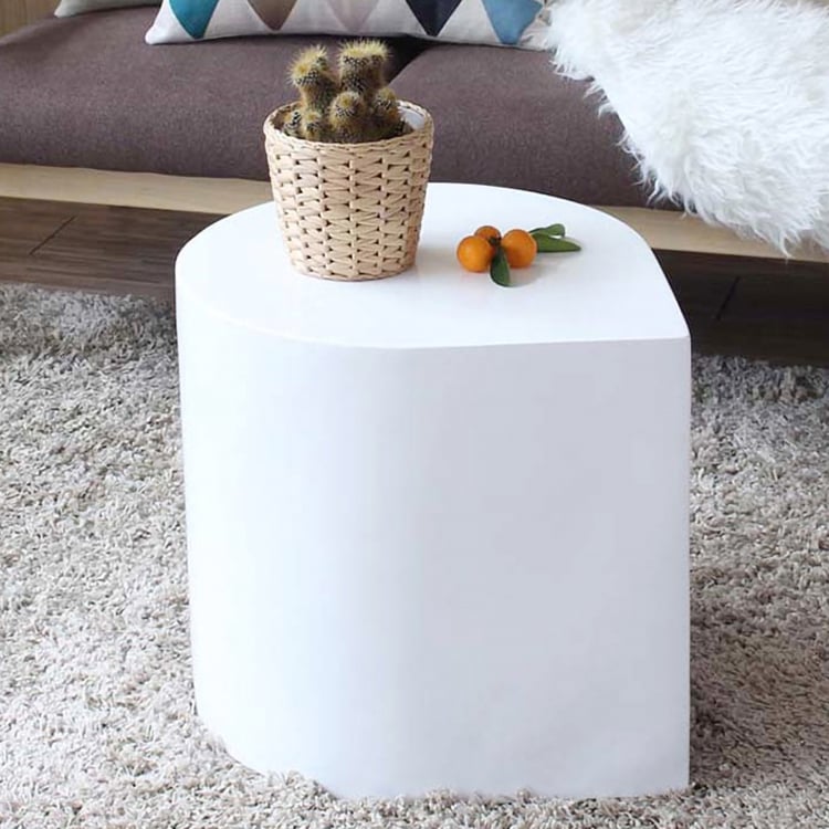 Modern Metal Side Table in Water Drop Design End Table in White Single ...